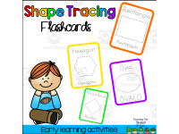 2D Shape Tracing Preschool Math Flashcards and Coloring Sheets by Teach ...