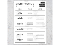 2nd Grade Sight Words: Read, Trace and Write Worksheets, [SET 4] by ...