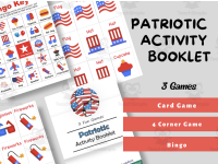 3 Patriotic Games, 4th of July Memorial Day Bingo, Four Corner Game ...