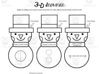 3D Fraction Snowman Craft by Teach Simple