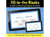 3rd Grade Dolch Sight Words - Digital Fill-in-the-Blanks Quiz ...