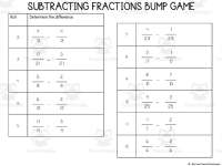 4th Grade Fractions Bump Games by Teach Simple