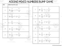 4th Grade Fractions Bump Games by Teach Simple