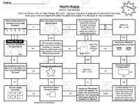 5th Grade Math Maze | End of Year Review by Teach Simple