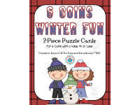 6 Coins Winter Fun: 2-Piece Puzzle Cards by Teach Simple