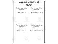 6th Grade Algebraic Expressions Student Guided Notes by Teach Simple