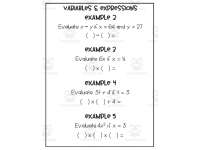 6th Grade Algebraic Expressions Student Guided Notes by Teach Simple