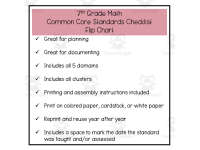6th Grade Math Common Core State Standards Flip Chart Checklist by ...