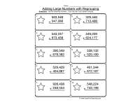 Adding Hundred Thousands Regrouping Worksheet by Teach Simple