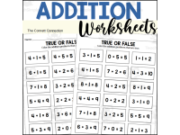 Addition Worksheets with True or False Equations by Teach Simple