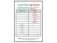 Adjectives and Nouns Worksheet by Teach Simple