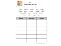 Adjectives Sort Worksheet by Teach Simple