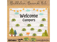 Adventure Awaits Bulletin Board Door Decorations Camping Theme Back To ...
