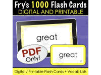 All 1000 Fry's Sight Words - Digital + Printable Flash Cards ...