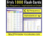 All 1000 Fry's Sight Words - Digital + Printable Flash Cards ...