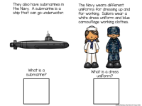 All About the Navy Adapted Book, Printable, Color and BW, Special Ed by ...