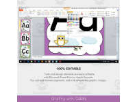 Alphabet Poster & Flashcards in Owl Theme - 100% Editable by Teach Simple