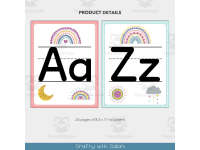 Alphabet Poster & Flashcards in Pastel Rainbow Theme - 100% Editable by ...