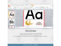 Alphabet Poster & Flashcards in Pastel Rainbow Theme - 100% Editable by ...