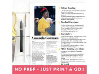 Amanda Gorman | Reading Comprehension Worksheet & Lesson Plan by Teach ...