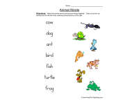 Animal Words Matching Worksheet by Teach Simple
