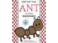 Ant Cut and Paste Worksheets to Color and Trace by Teach Simple
