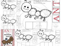 Ant Cut and Paste Worksheets to Color and Trace by Teach Simple