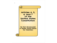 Articles 4, 5, 6, and 7 of the United States Constitution by Teach Simple