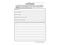 Autobiography Worksheet by Teach Simple