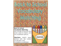 Back to School Vocabulary Matching Activity by Teach Simple