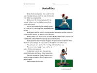 Baseball Hat Reading Comprehension Worksheet by Teach Simple