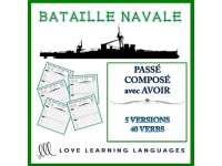 Bataille Navale - Passé composé with AVOIR - Regular verbs by Teach Simple