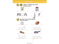 Beginning Reading: Short Vowel Sounds Printable Workbook by Teach Simple