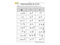 Beginning Sounds Q R S Worksheet by Teach Simple