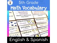 Bilingual 5th Grade Math Vocabulary Cards by Teach Simple