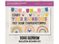 Blue Boho Rainbow Classroom Bulletin Board or Door Decor by Teach Simple