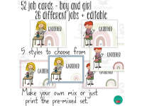 Boho Classroom Jobs Editable - Boho Rainbow Classroom Decor by Teach Simple