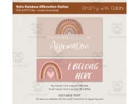 Boho Rainbow Classroom Positive Affirmation Station Kit by Teach Simple