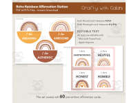 Boho Rainbow Classroom Positive Affirmation Station Kit by Teach Simple