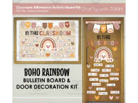 Boho Rainbow Positive Affirmation Classroom Bulletin Board Kit by Teach ...