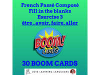 Boom Cards distance learning FRENCH Passé composé ALLER, FAIRE, ÊTRE ...
