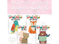 Bright Boho Woodland Inspirational Poster Set by Teach Simple