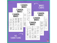 Canada Bingo (40 Cards, 8 Ways to Win) by Teach Simple