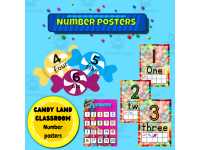 Candy land classroom decoration number posters by Teach Simple