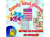 Candy land classroom decoration number posters by Teach Simple