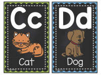 Chalkboard Neon Alphabet Cards - Bulletin Board Decor by Teach Simple