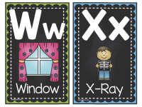 Chalkboard Neon Alphabet Cards - Bulletin Board Decor by Teach Simple