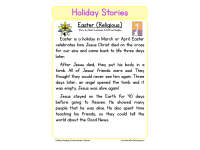 Christian Easter Reading Comprehension Worksheet by Teach Simple