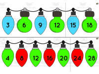 Christmas Sequence Lights Worksheets by Teach Simple