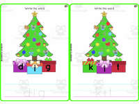 Christmas Short Vowels Spelling Cards by Teach Simple